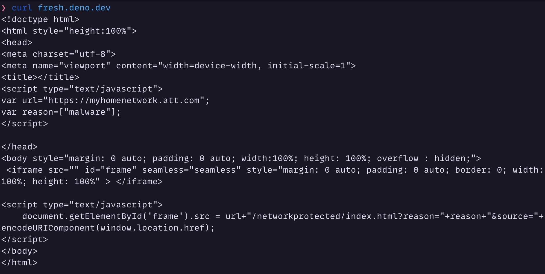 ATT Flags fresh.deno.dev as malware · Issue #836 · denoland/fresh · GitHub