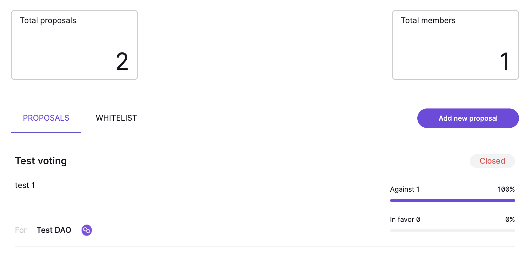 Save to LocalCache info about proposals. If we long to wait for blockchain response, moralis can ...