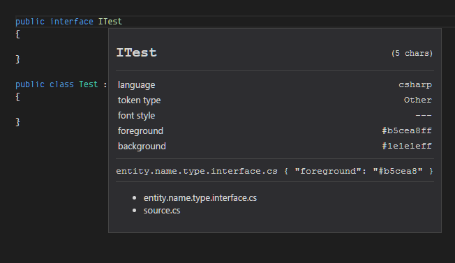 C# Interface Colorizing · Issue #2203 · dotnet/vscode-csharp · GitHub