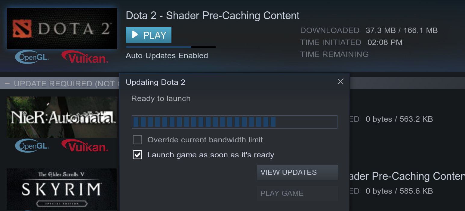 Shader updates conflict with game updates ? Launch workflow disrupted ...