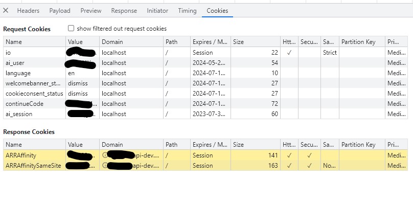 Aiuser And Aisession Cookies Only Get Sent From Localhost · Issue 2121 · Microsoft 