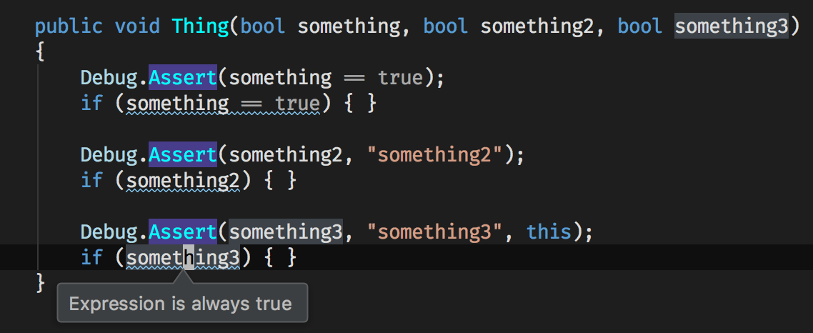 Debug.Assert is not recodnized as assertion by Rider · Issue #207 · JetBrains/resharper-unity ...