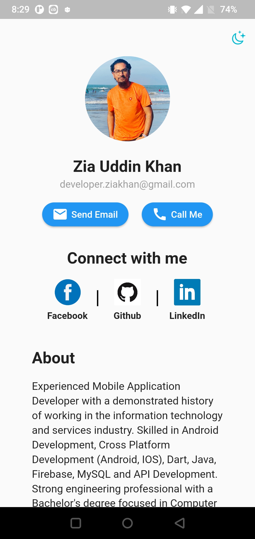 GitHub - Zia005/Developer-Profile: I made this for my own use. This is ...