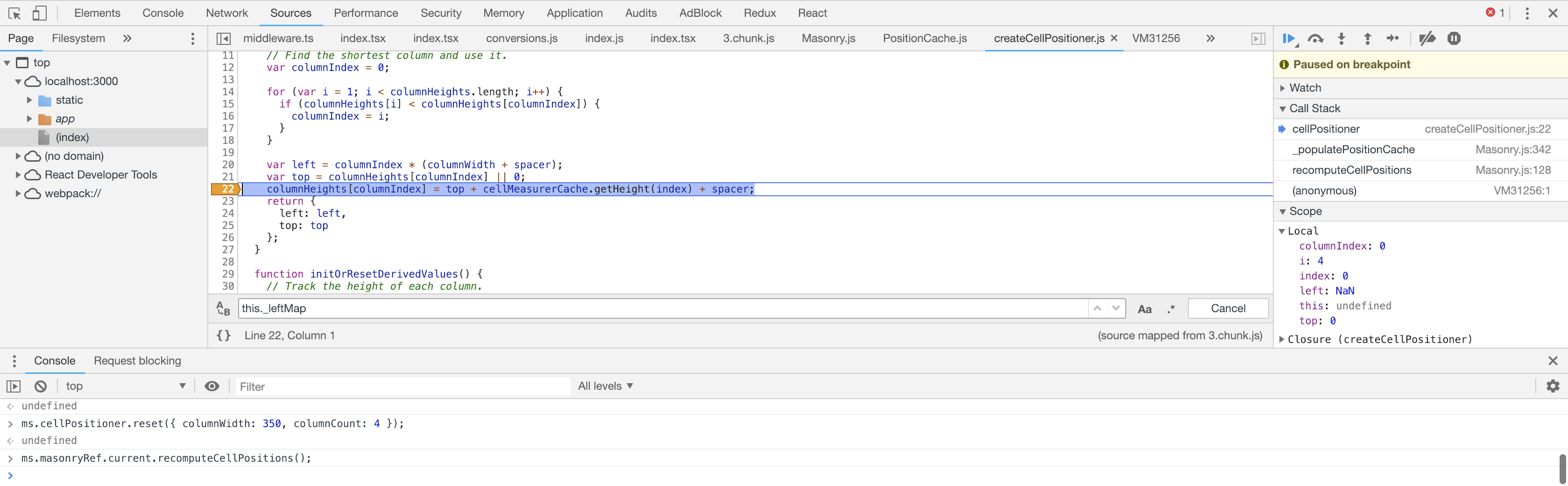 Signature of Masonry Positioner "reset" method is not the expected one · Issue #1317 · bvaughn ...