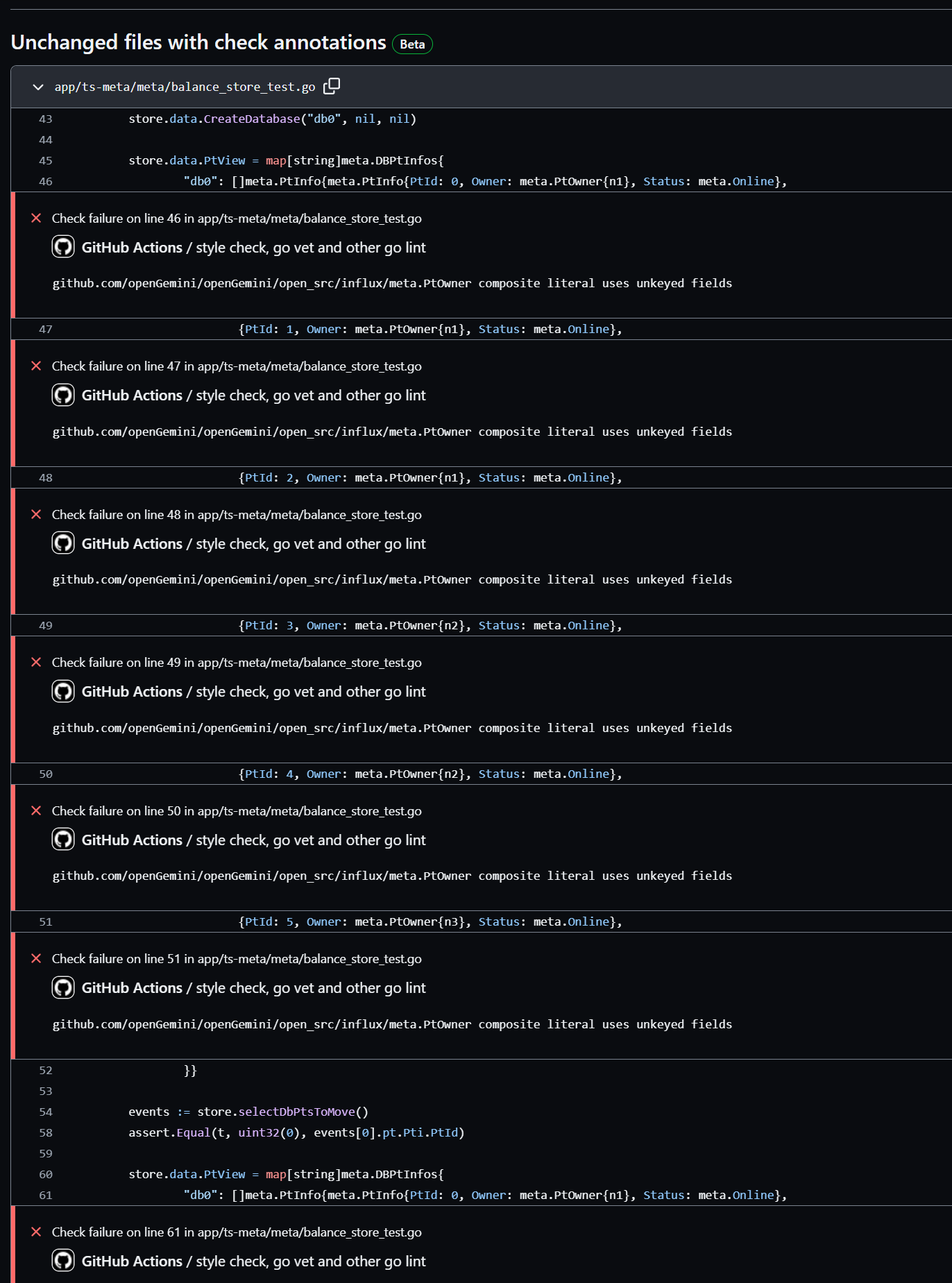 please fix the static analysis warnings · Issue #214 · openGemini/openGemini · GitHub