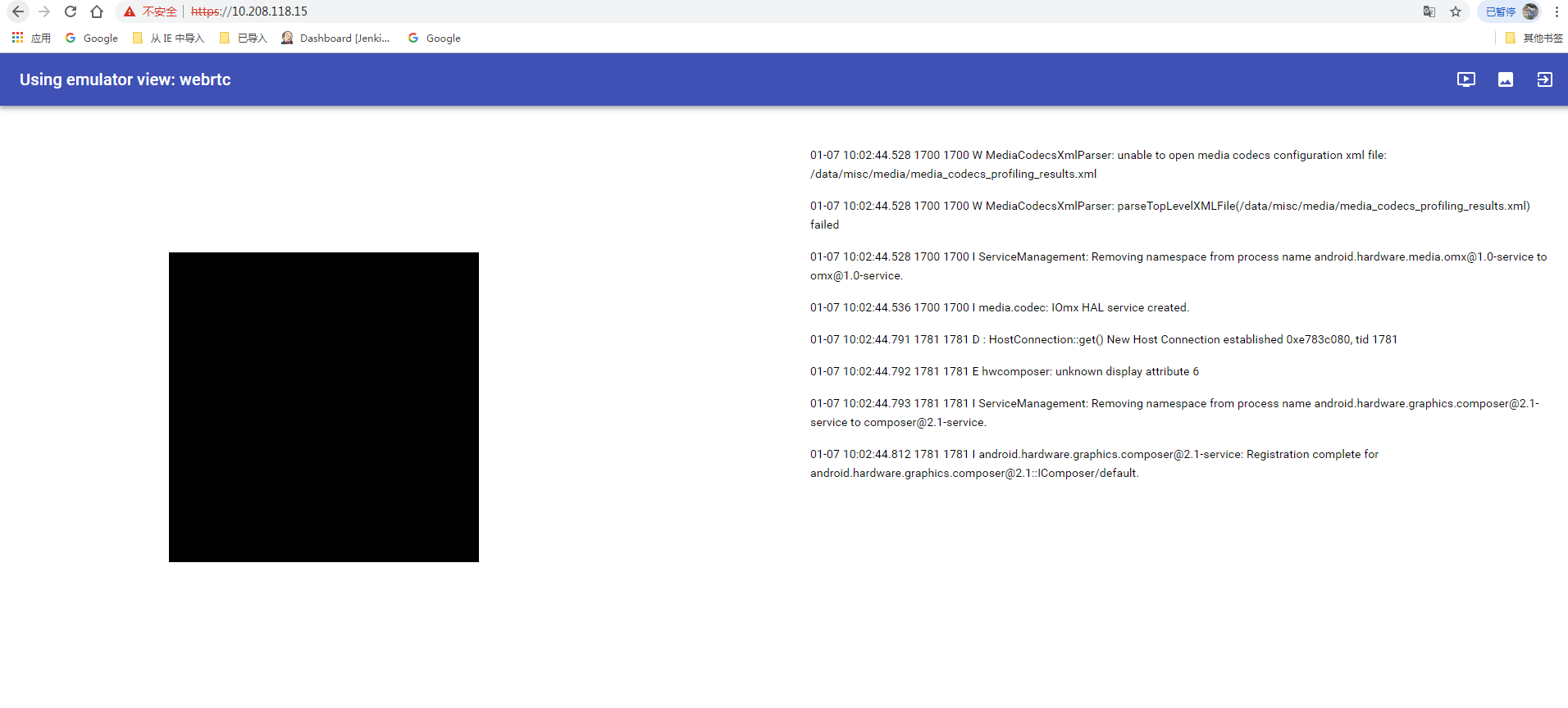 Getting a black screen when using webrtc video · Issue #94 · google/android-emulator-container ...