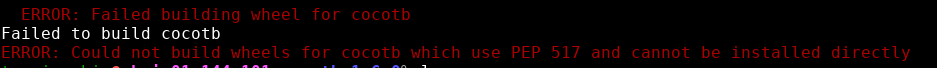 Preparing wheel metaadata error while installing on restricted systems · cocotb cocotb ...