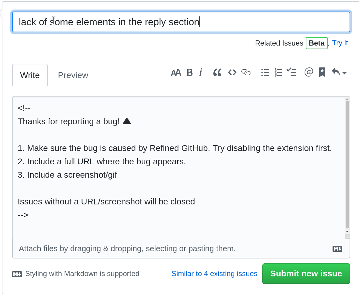 Lack Of Some Elements In The Reply Section · Issue 2104 · Refined Githubrefined Github · Github 