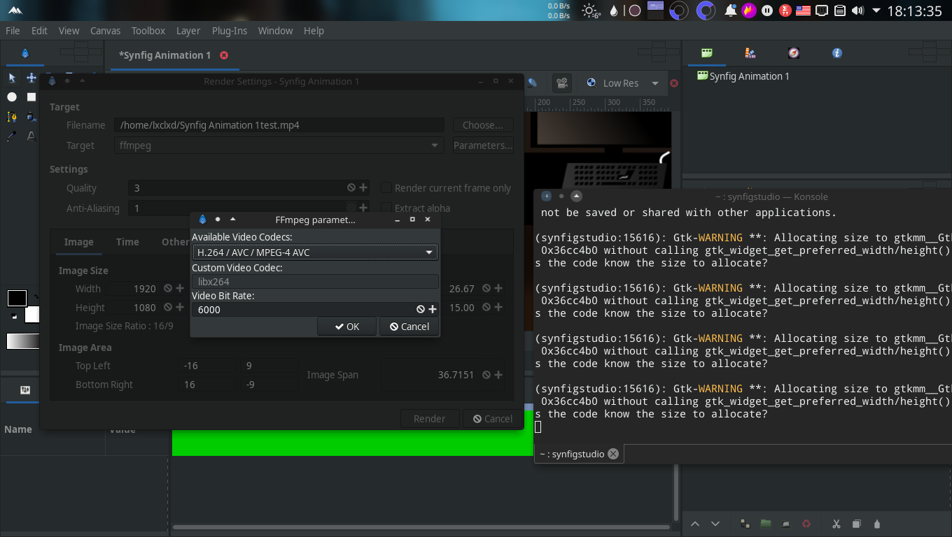 Render Problem · Issue 1120 · Synfig Synfig · Github