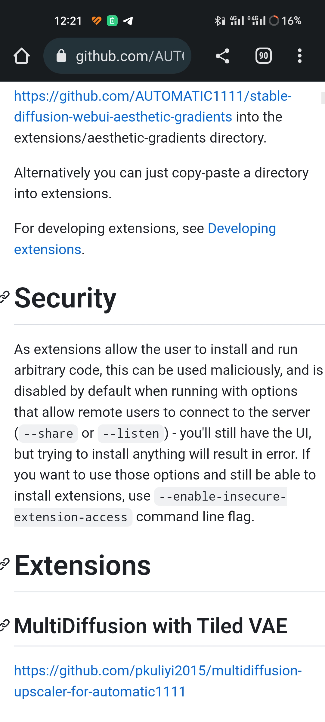 Cant Install Assertionerror Extension Access Disabled Because Of Command Line Flags · Issue