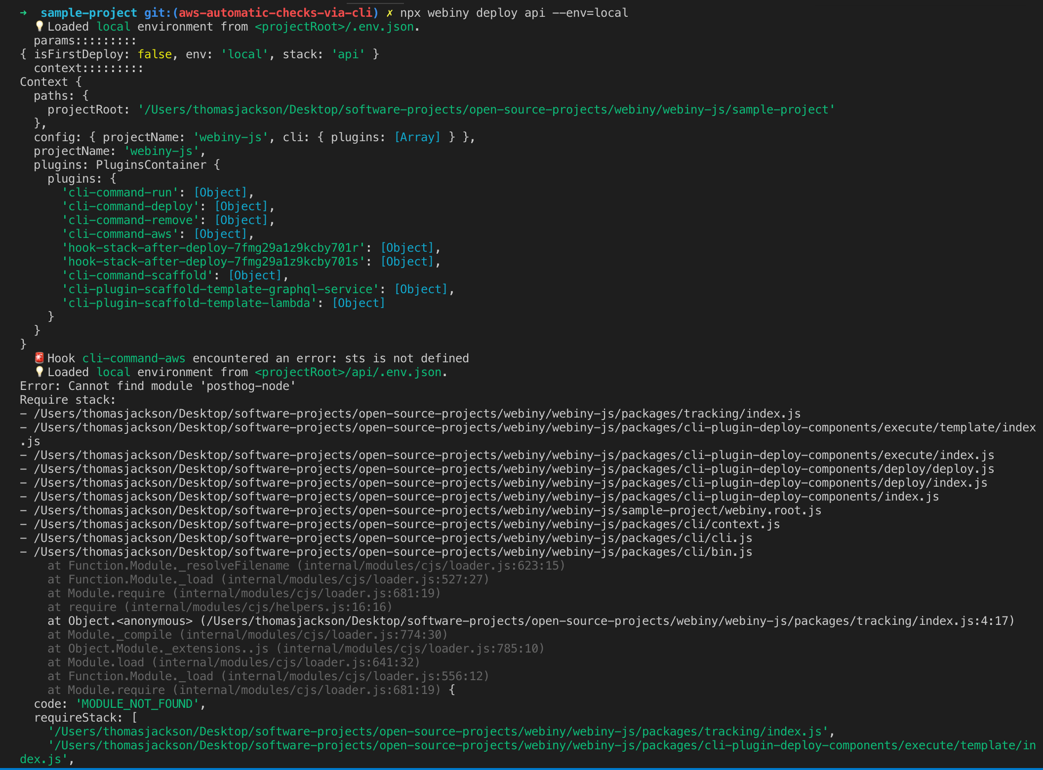 Run AWS credentials check automatically via CLI · Issue #713 · webiny/webiny-js · GitHub