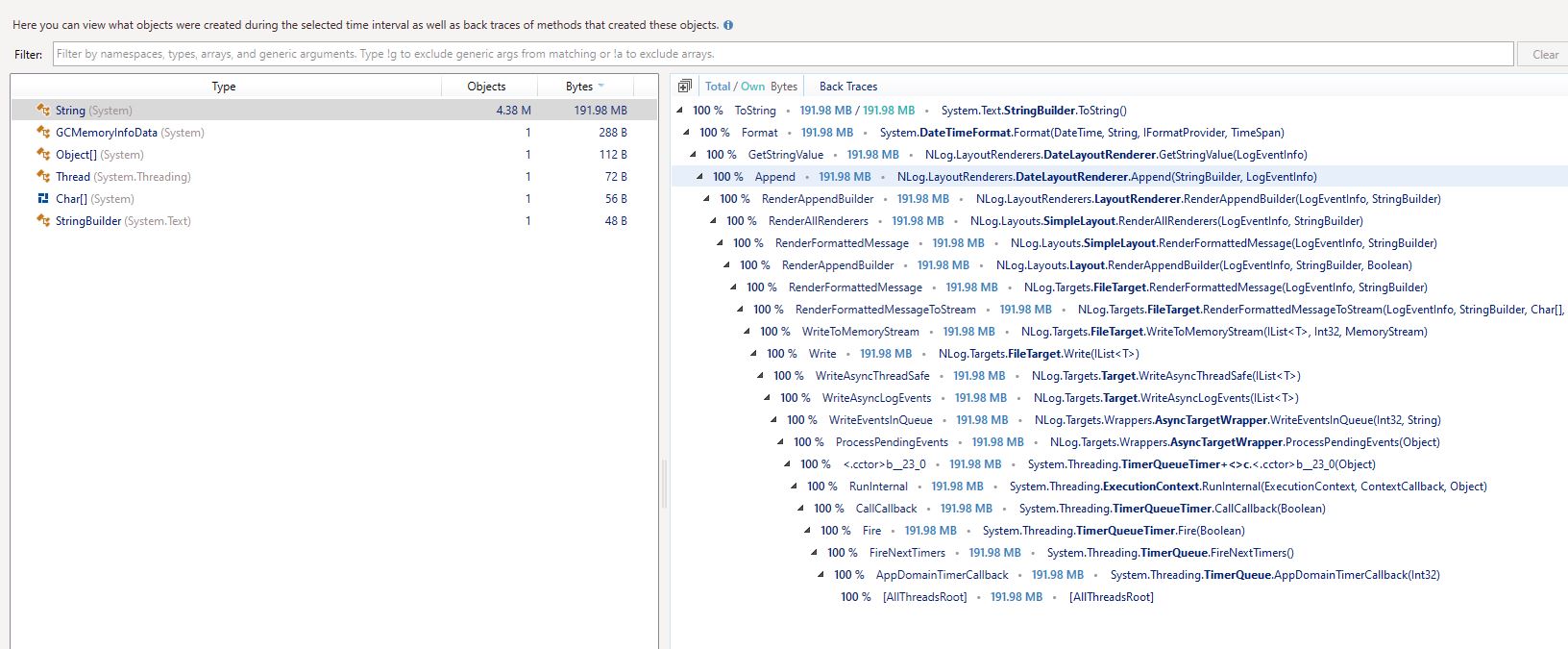 Message formatting generates overhead for the logging thread while ...