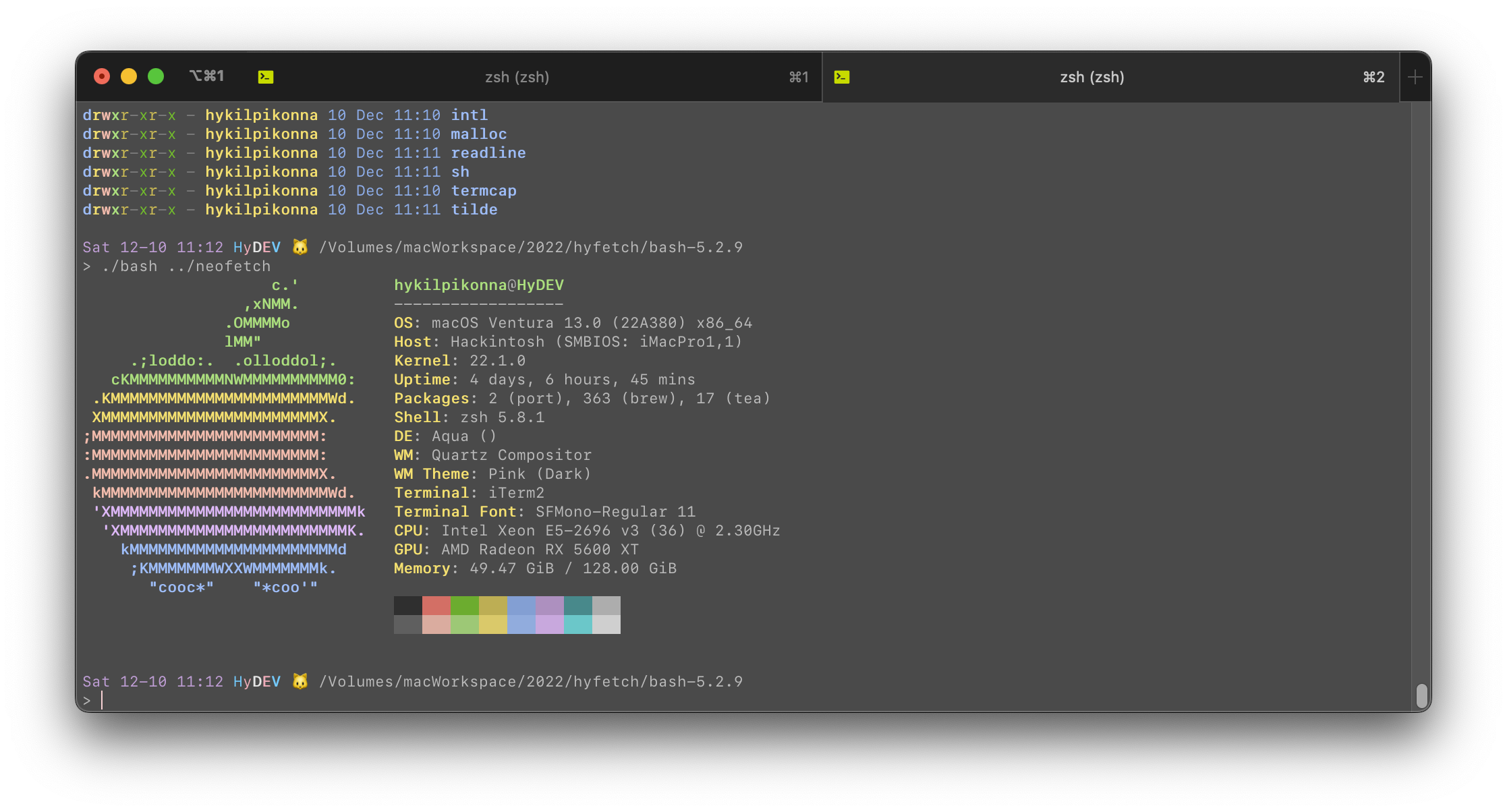 Color Blocks Don't Get Printed on MacOS zsh 5.9/ bash 5.2.9 · Issue #50 ...