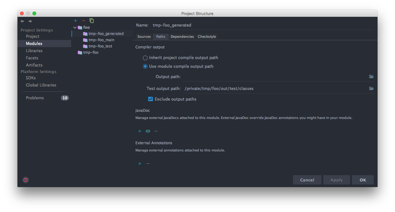 IDEA Import misconfigures output path of module for sourceSet marked as ...