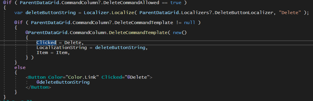 There is no event handler with ID '' associated with the 'onclick' event in the current render ...