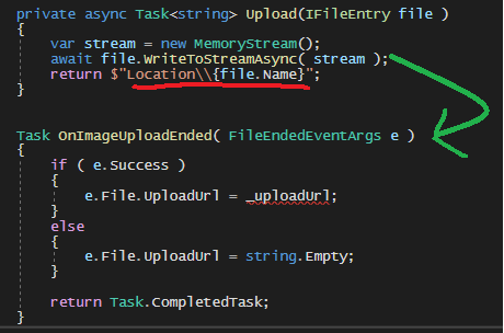Markdown : Able to set upload url after processing a file · Issue #4335 · Megabit/Blazorise · GitHub