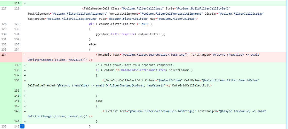Add option to change DataGridNumericColumns default column filter input box to NumericEdit or ...