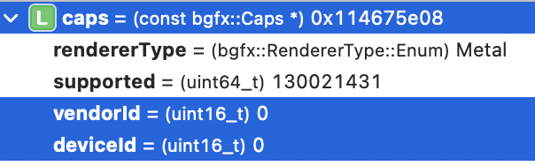 bgfx::Caps::vendorId & deviceId always 0 on Metal · Issue #2688 ...