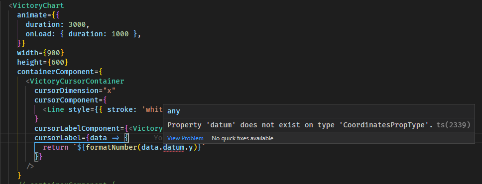 [TypeScript] VictoryCursorContainer cursorLabel has not datum interface ...