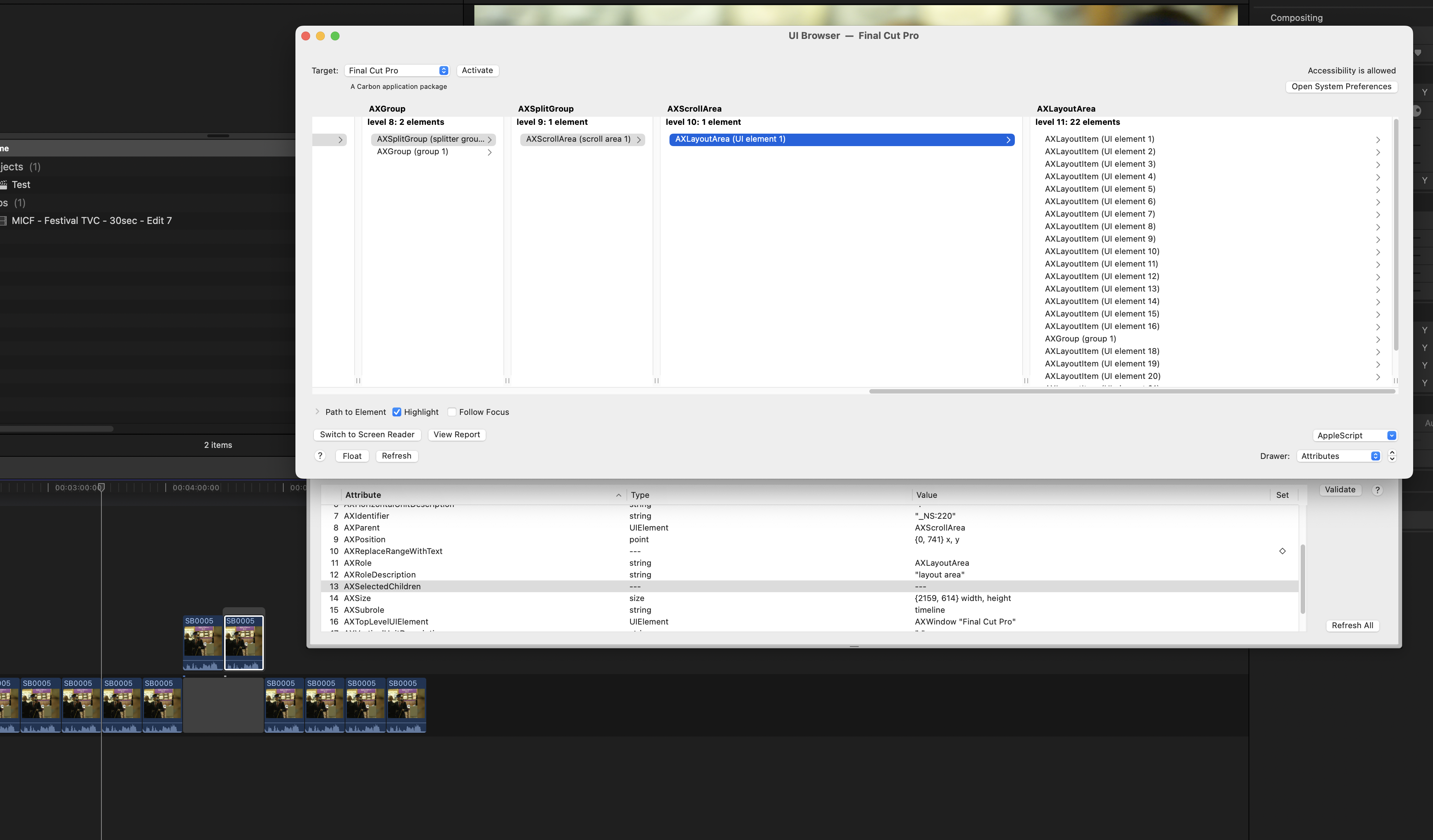 Cannot Determine Selected Clips In Timeline If A Secondary Storyline Clip Is Selected · Issue