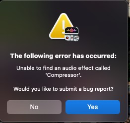 Regression - v1.3.12 breaks inserting a "Compressor" Audio Effect · Issue #2965 · CommandPost ...