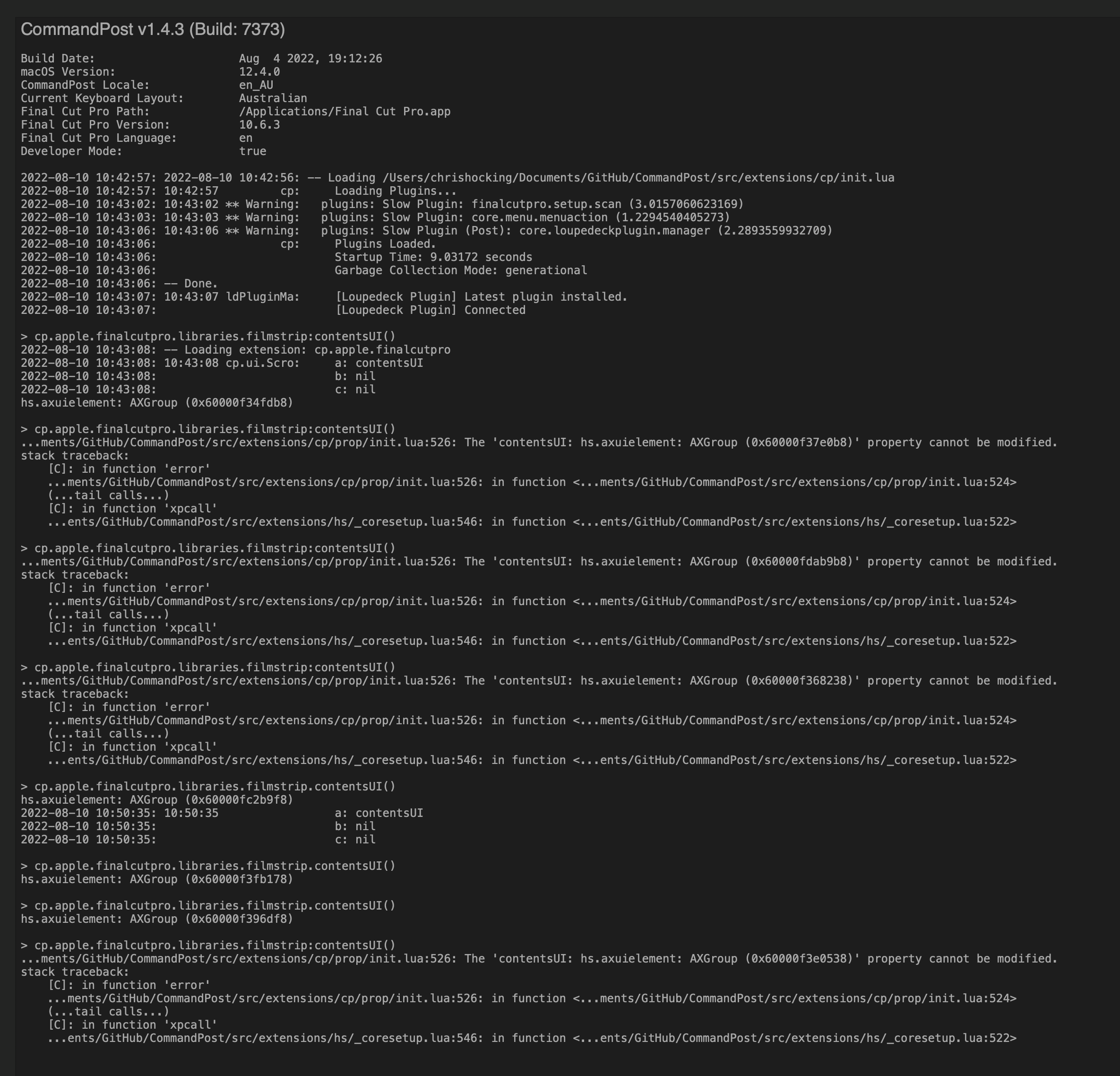 cp.apple.finalcutpro.libraries.filmstrip:contentsUI() is unreliable · Issue #3062 · CommandPost ...