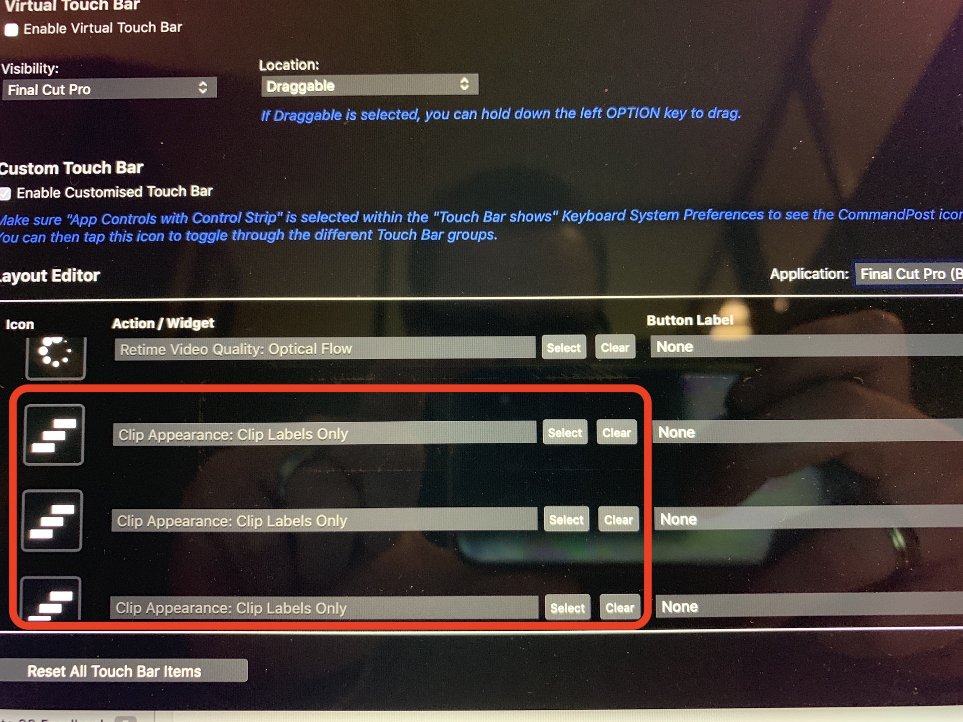 Touch Bar Preferences UI Bug · Issue #1568 · CommandPost/CommandPost · GitHub