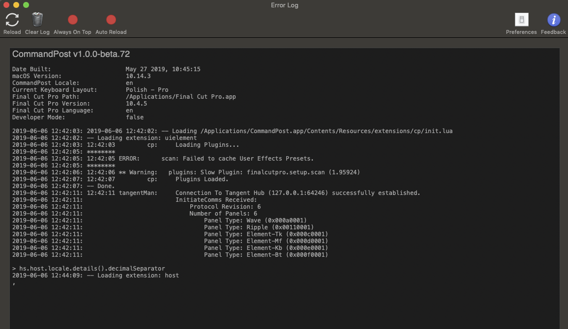 Tangent Color Board Controls fail in Polish · Issue #1873 · CommandPost/CommandPost · GitHub