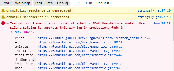 [transition] "Element is no longer attached to DOM" animate error · Issue #2481 · fomantic ...