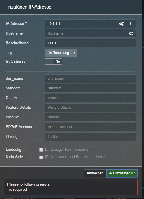 Problem adding IPv4 & IPv6 addresses Version 1.4r14 · Issue #2334 · phpipam/phpipam · GitHub