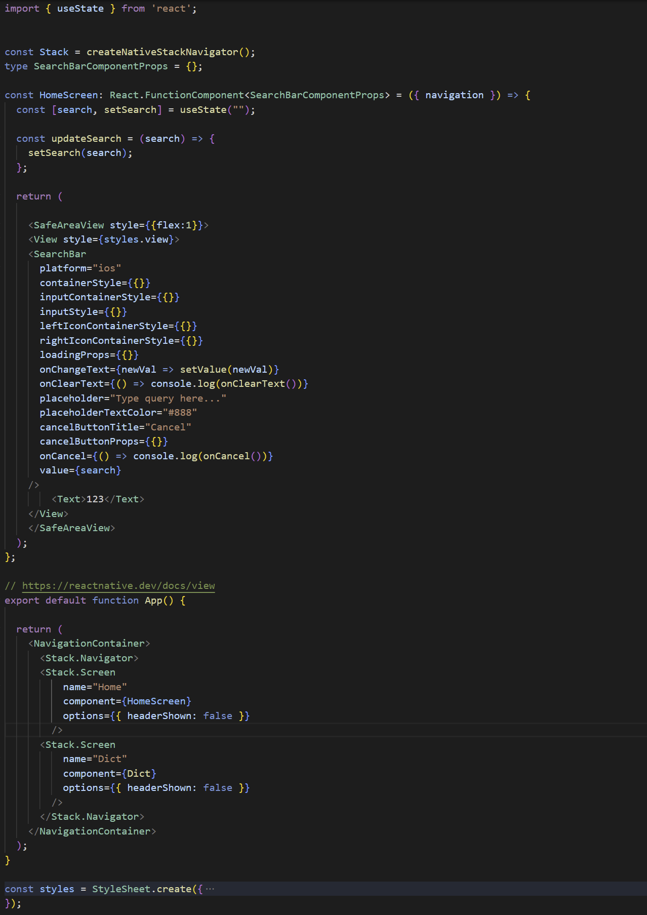 Searchbar Doesn T Work · Issue 3633 · React Native Elements React Native Elements · Github