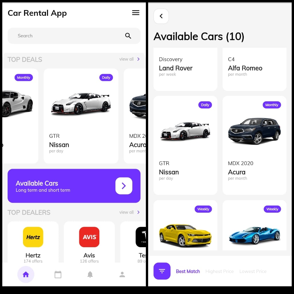 GitHub - kharioki/Car-rental-app: A flutter UI implementation of a car-rental app