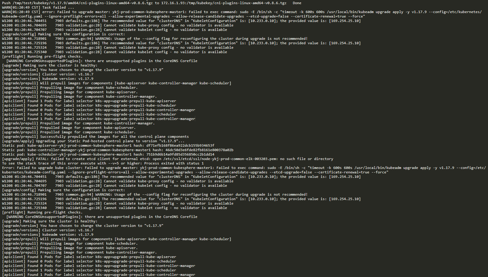 external etcd upgrade not found xxx.pem · Issue #391 · kubesphere/kubekey · GitHub