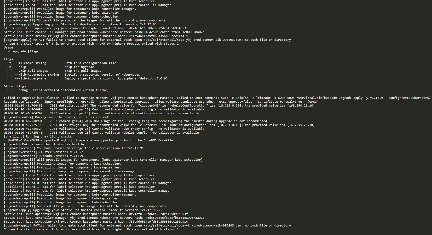 external etcd upgrade not found xxx.pem · Issue #391 · kubesphere/kubekey · GitHub