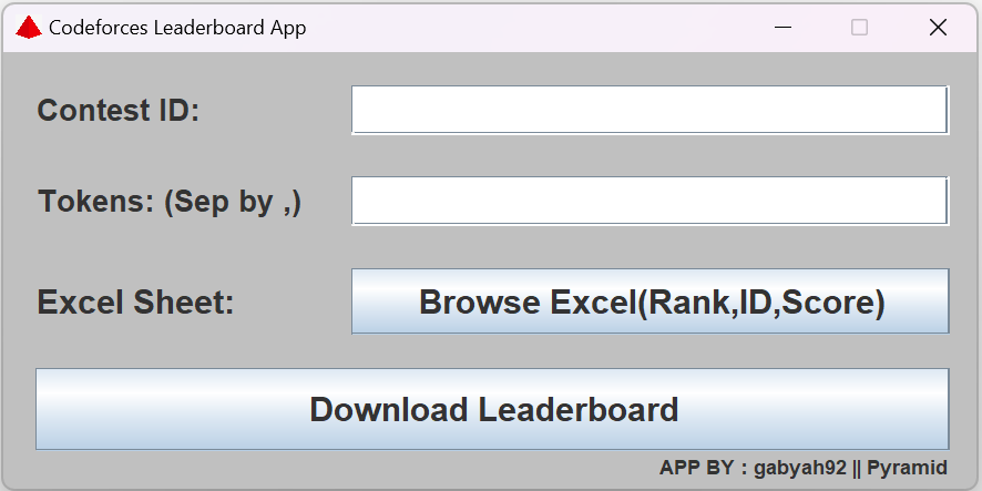 GitHub - gabyah92/codeforcesGUI: Scrapes Codeforces Rounds using a GUI App.