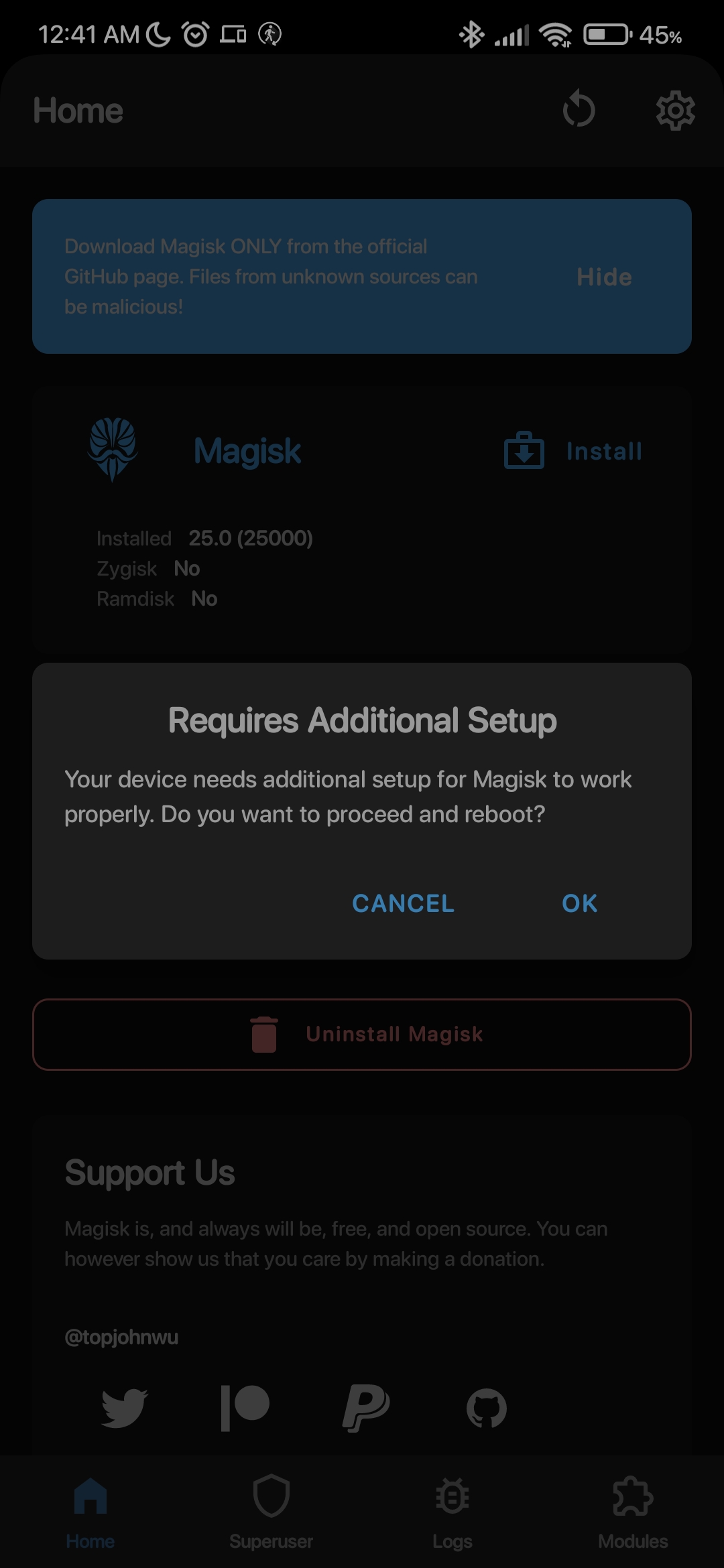 Cannot remove Magisk v25 · Issue #5970 · topjohnwu/Magisk · GitHub