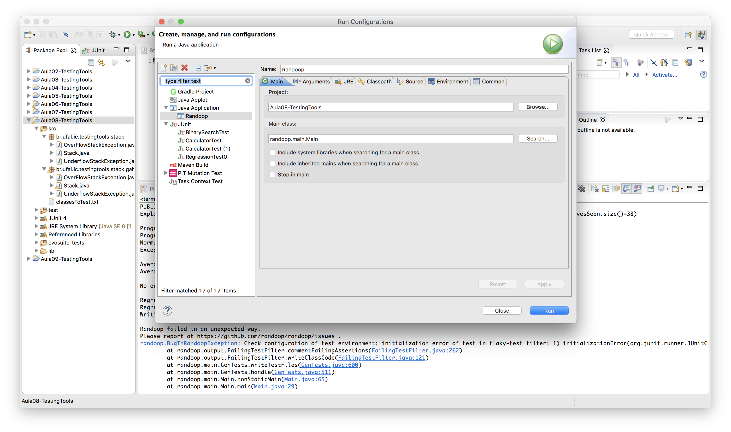 Randoop failed in an unexpected way · Issue #342 · randoop/randoop · GitHub