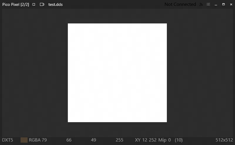 A tga with all 0 alpha channels, when converted to dds in dxt5 format, the alpha channels become ...
