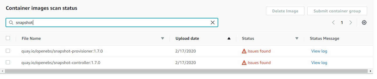 Security vulnerability issues against OpenEBS 1.7 snapshot controller and snapshot provisioner ...