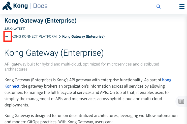 Improve pop-out mobile left sidebar menu · Issue #3153 · Kong/docs ...