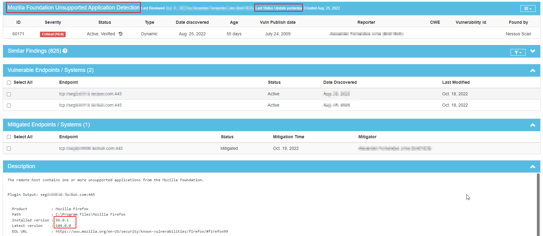 Wrong Endpoint Finding Description Aggregation In Reimport Nessus Report If New Or Mitigated
