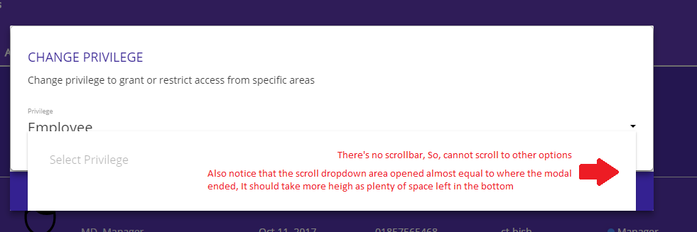 Select options is not scroll-able when inside an small container, like small modal · Issue #5362 ...