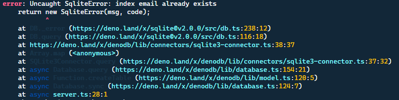 SQLite 'Unique Index' Uncaught Error · Issue #65 · eveningkid/denodb · GitHub