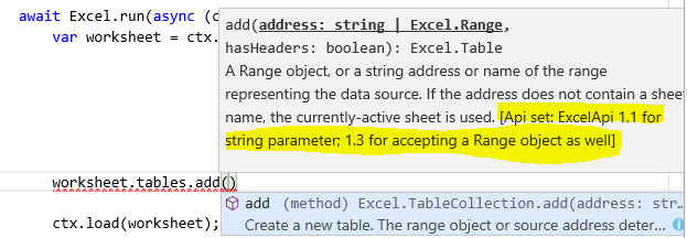 TableCollection.add(...) fails if Range object is passed as first ...
