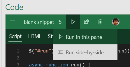 Make it harder to run the snippet in-taskpane; instead, encourage side-by-side · Issue #341 ...