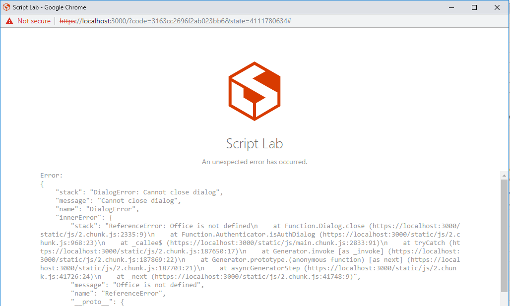 Broken Github Login After Major Refactor · Issue 587 · Officedev Script Lab · Github