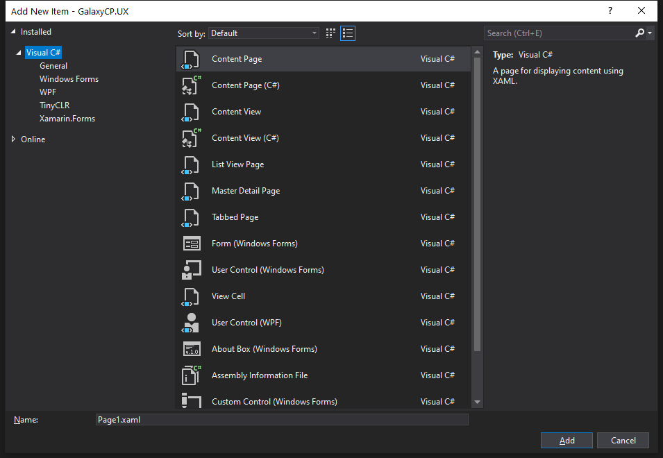 Project->Add->Class does not select the correct template · Issue #500 · ghi-electronics/TinyCLR ...