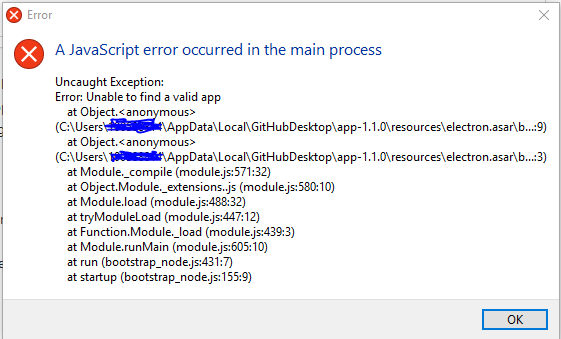 Failure to open with an error. · Issue #4165 · desktop/desktop · GitHub
