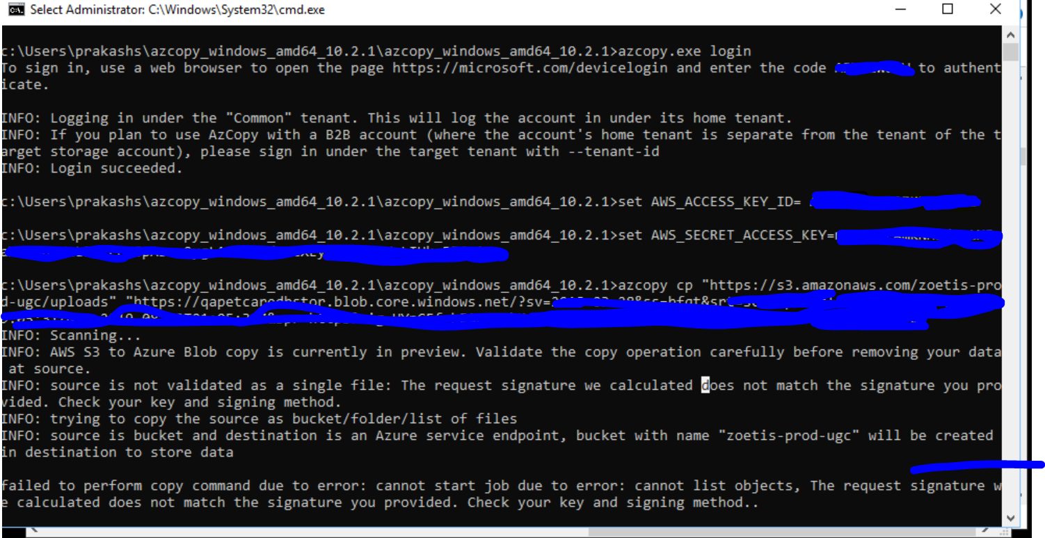 S3 To Blob Storage Error · Issue 558 · Azureazure Storage Azcopy