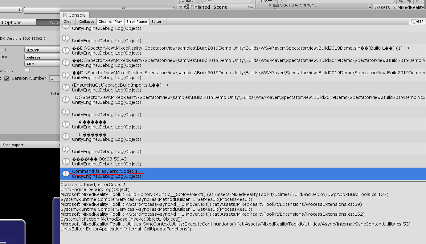 Compilation fails:Command failed error 1 · Issue #220 · microsoft/MixedReality-SpectatorView ...